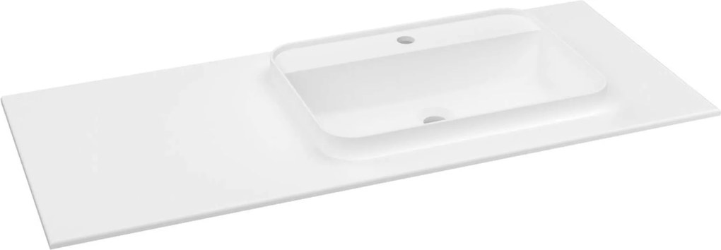 Sapho - Umyvadlo Brahea 121x52 cm, bez přepadu, otvor pro baterii, matná bílá BL121R