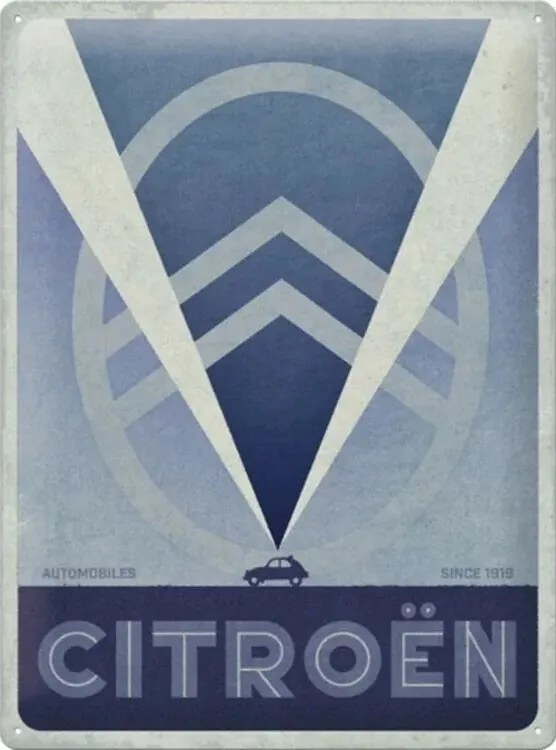 Plechová cedule Citroen 2CV Logo, (30 x 40 cm)