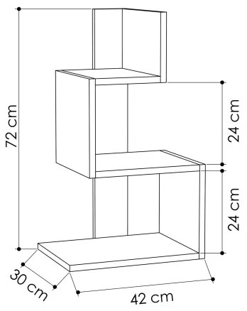Noční stolek ROSIE 72x42 cm bílá/dub