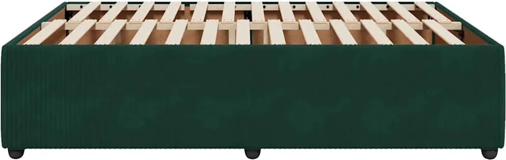 Rám postele bez matrace tmavě zelená 140 x 190 cm samet 3285009