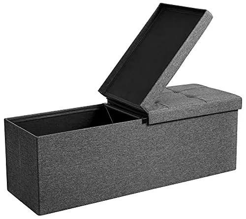 Lavice s víkem, 110 cm, tmavě šedá