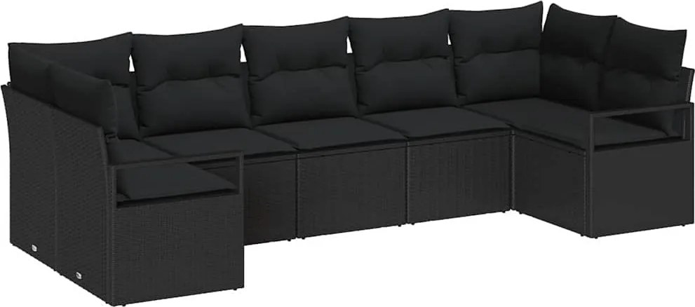 Set pohovek 7 ks Černá polyratan 3346533