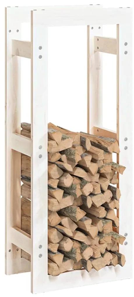 Stojan na dřevo bílá 41x25x100 cm masivní borovice - Default Title