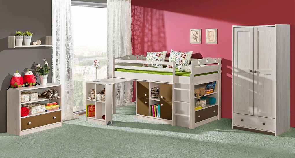 Dětská patrová postel s výsuvným stolem KAMIL