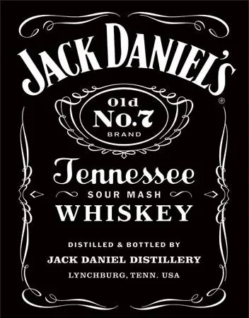 Plechová cedule - Jack Daniel's (černé logo)