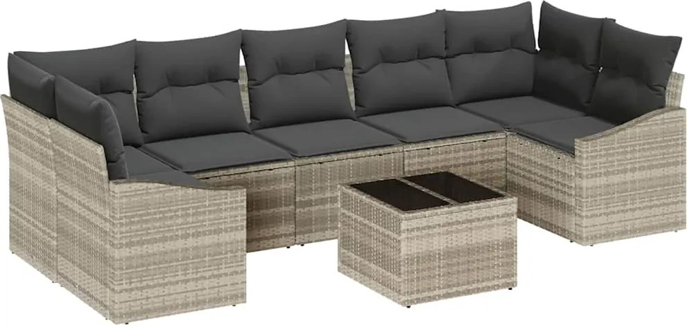 Set pohovek s polštářem Světle šedá 55 x 55 x 37 cm polyratan 3346642