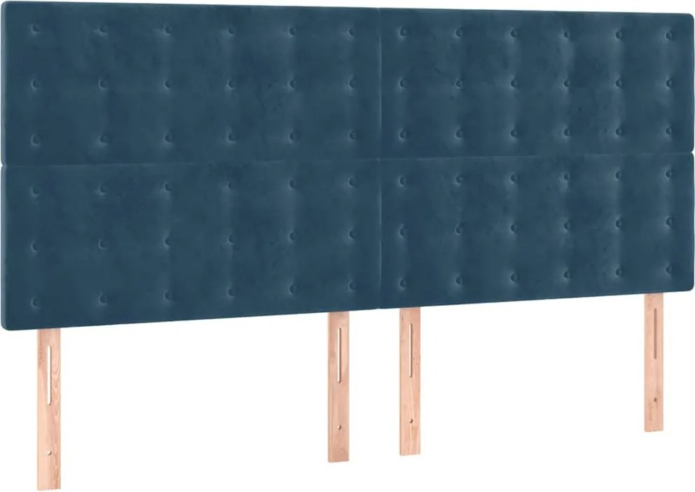Box spring postel s matrací tmavě modrá 160x200 cm samet 3138095