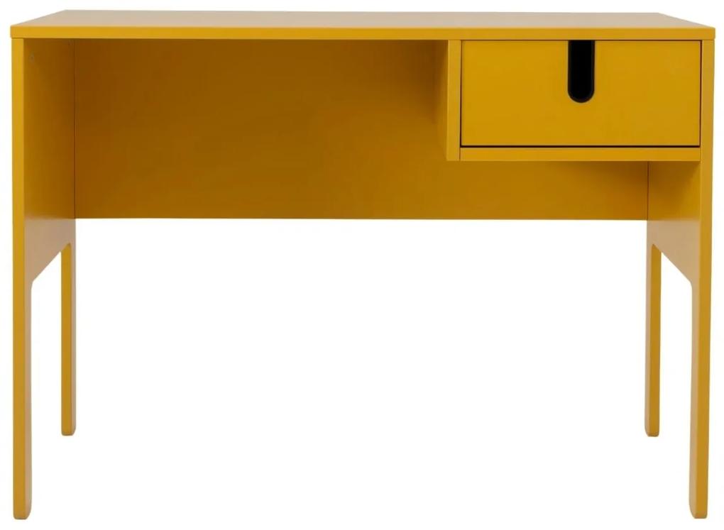 OnaDnes -20% Matně hořčicově žlutý lakovaný pracovní stůl Tenzo Uno 105 x 50 cm