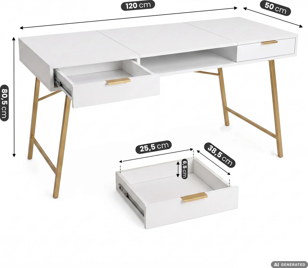 Psací stůl Arden 120 cm - výběr z 7 provedení