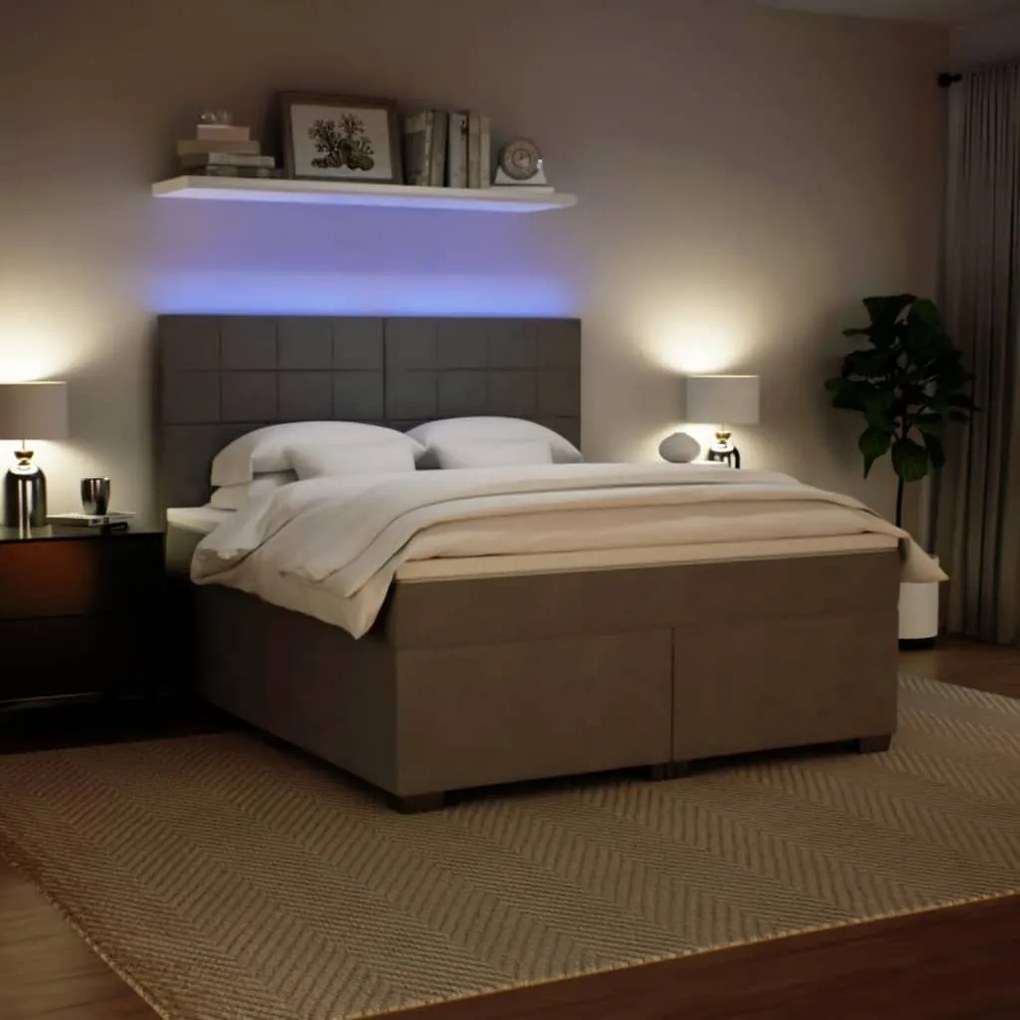 Box spring postel s matrací světle šedá 180x200 cm samet 3293278