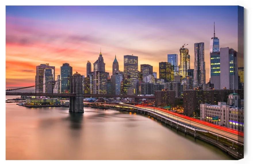 Obraz Panorama Města New York Nedostatek Nedostatek Plátno Canvas 120x80