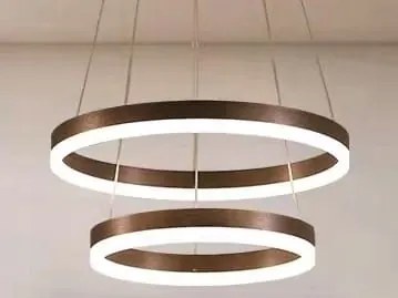 Coffee Ring 60 Double – Led lustr s kroužky 60 a 40 cm, bronzová barva