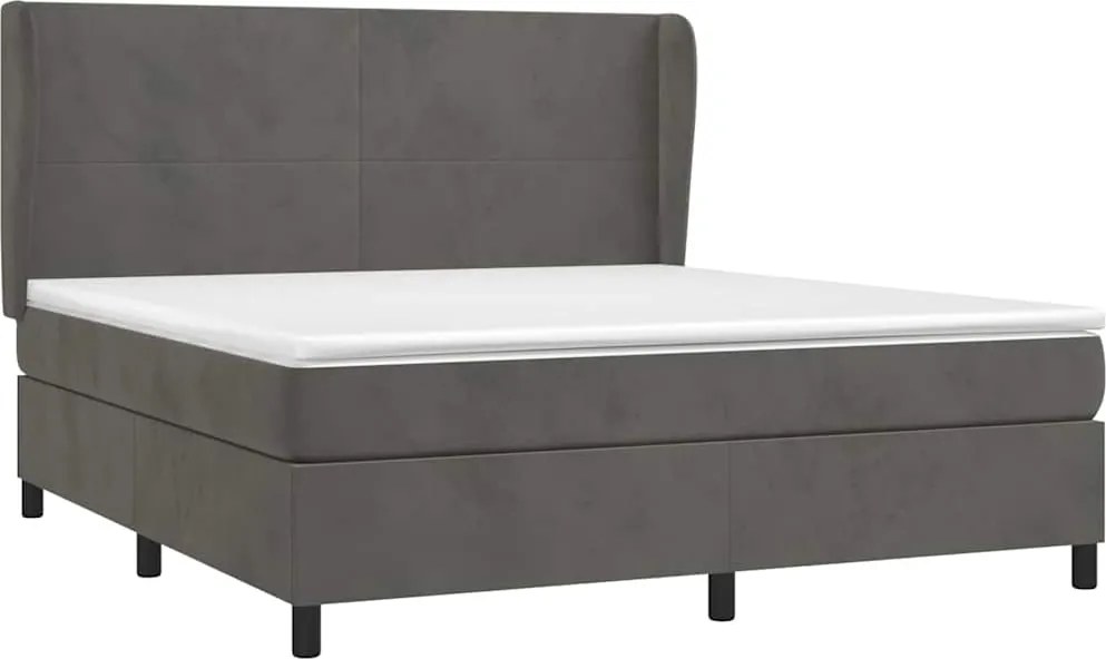 Box spring postel s matrací tmavě šedá 160x200 cm samet 3129100
