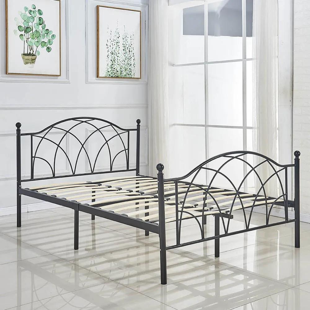 Lotti kovový postelový rám s roštem jako dárek, ve více rozměrech a barvách - černý 160x200 cm