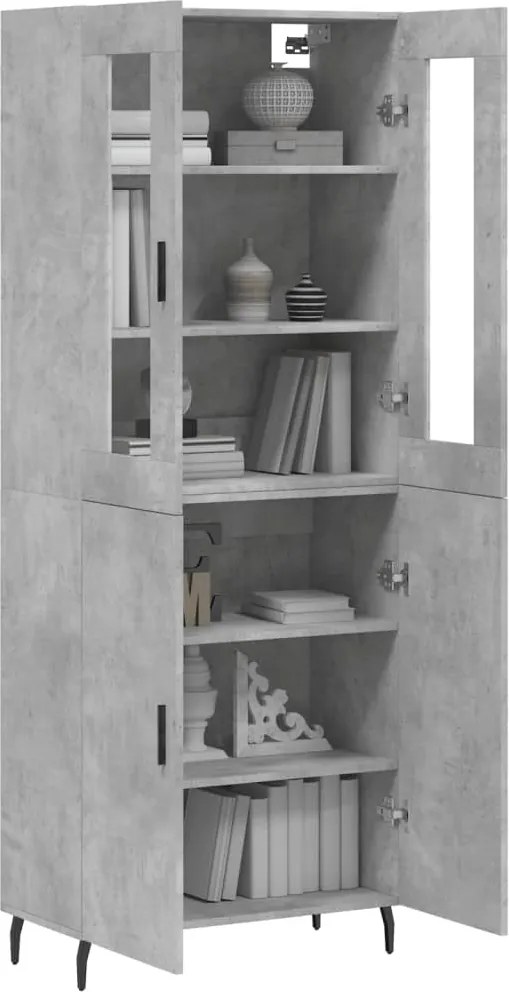 Skříň highboard betonově šedá 69,5x34x180 cm kompozitní dřevo 3198229