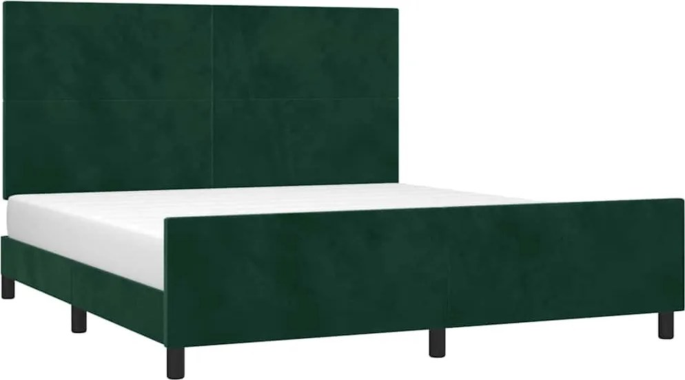 Rám postele bez matrace tmavě zelená 160 x 200 cm samet 3125644