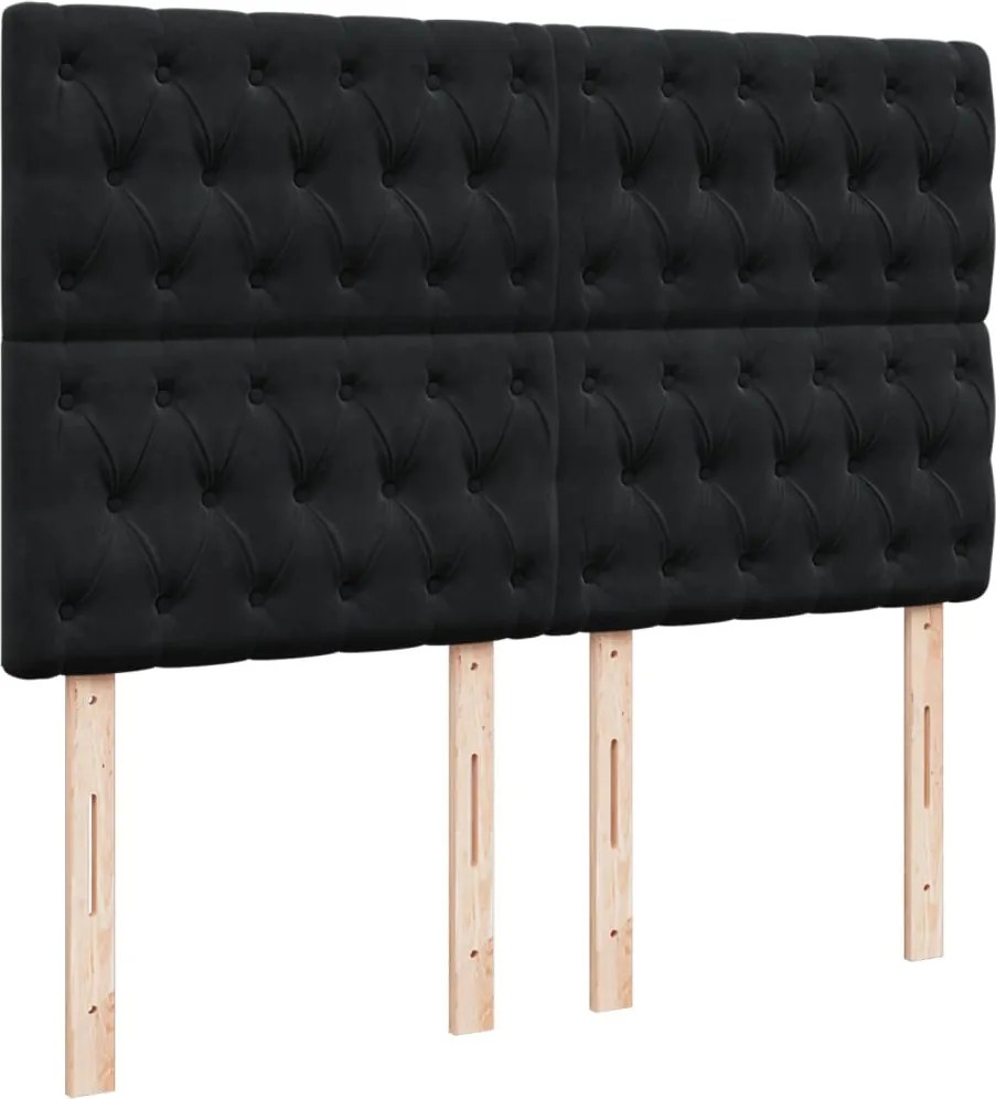 Box spring postel s matrací černá 160x200 cm samet 3293262