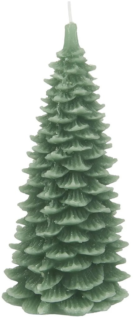 IB LAURSEN Vánoční svíčka Christmas Tree Green 20 cm, zelená barva, vosk