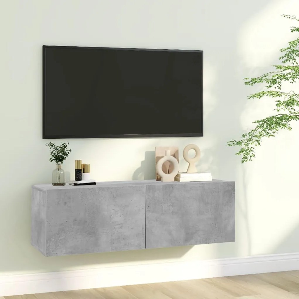 TV stolek betonově šedý 100x30x30 cm kompozitní dřevo