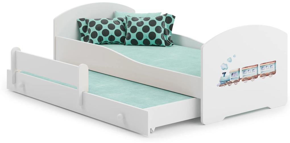Dětská postel s matracemi PEPE II 160x80 Úložný prostor: Ne, Motiv: DÍVKA S KŘÍDLY