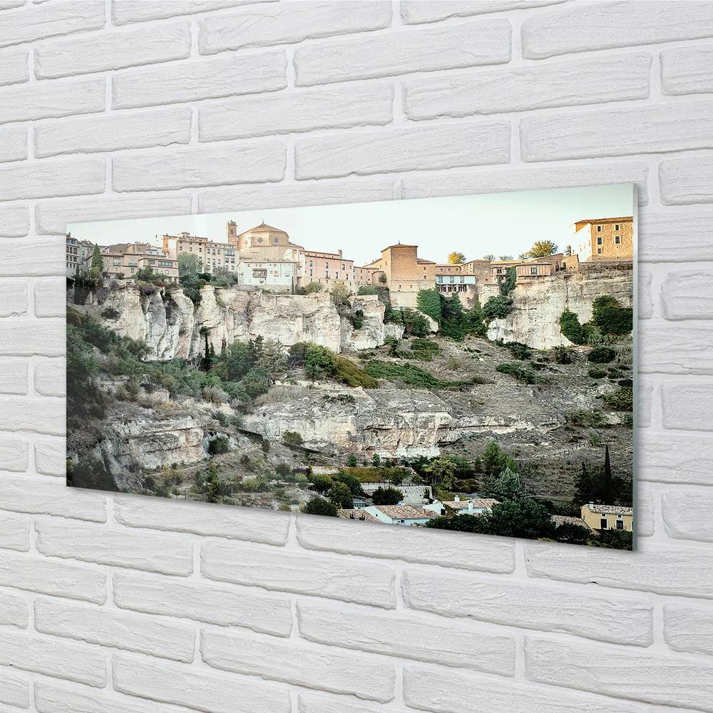 akrylový obraz Španělsko Obec stromy 125x50 cm