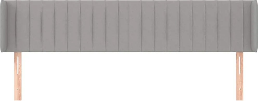 Čelo postele typu ušák světle šedé 163x16x78/88 cm textil 3119012