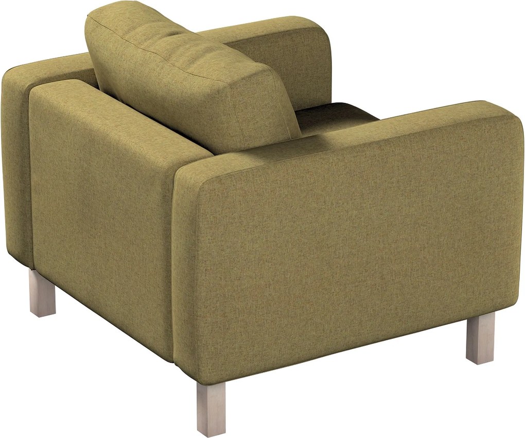 Potah na křeslo IKEA Karlstad, krátký barva zelená látka pletený vzor