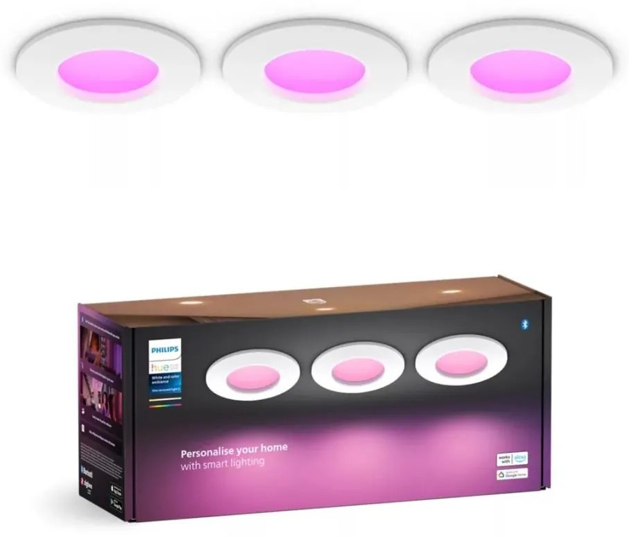 Philips -SADA 3x LED RGBW Stmívatelné koupelnové svítidlo Hue SLIM LED/8,3W/230V