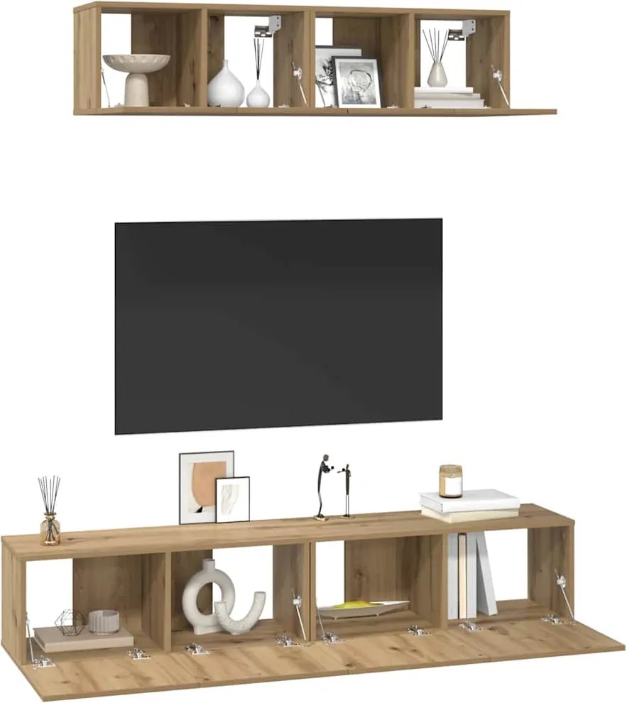 Sestava TV skříněk 4 ks Artisanový dub Kompozitní dřevo 3393362