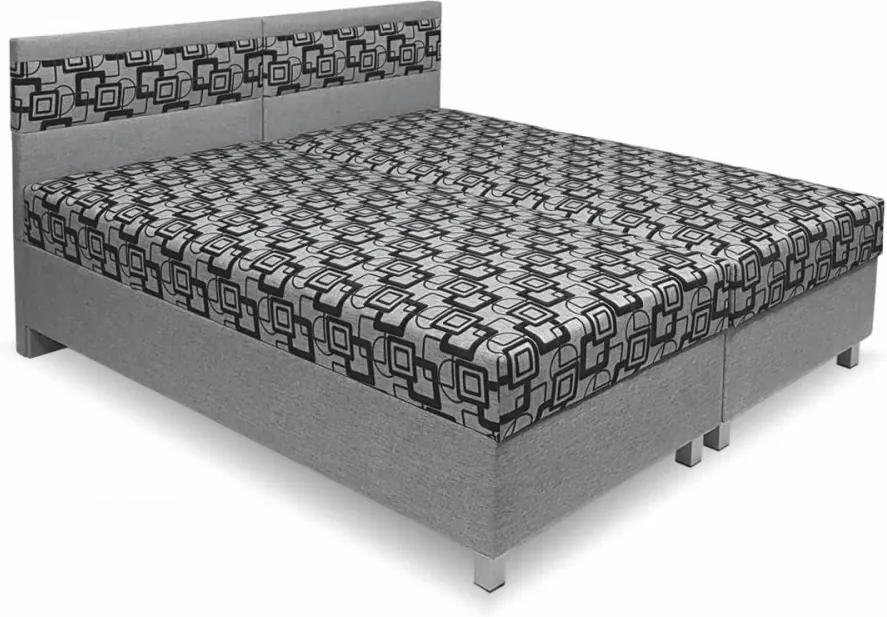 Čalouněná postel s úložným prostorem Agáta GrivalBed, Zelená vzor-černá