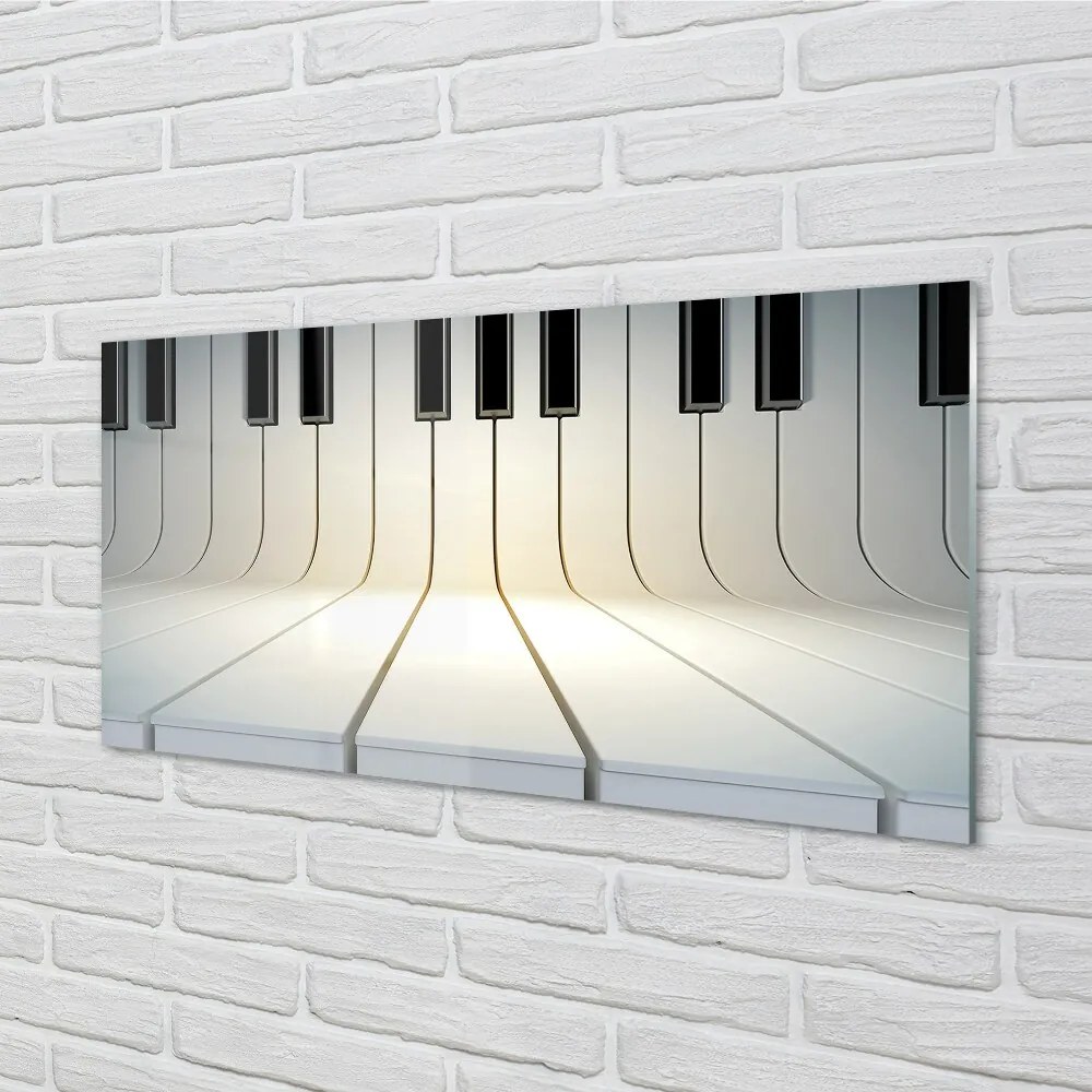 Obraz na skle klávesy piana 125x50 cm