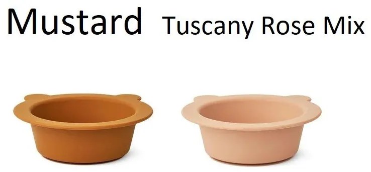 LIEWOOD Miska s přísavkou Peony Mustard/Tuscany Rose Mix Tuscany Rose Mix, růžová barva, hnědá barva, plast