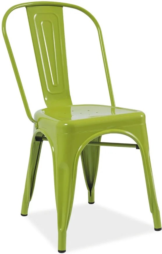 Industriální jídelní kovová židle v zelené barvě KN380