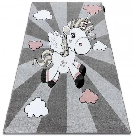 koberec PETIT JEDNOROŽEC, šedý velikost 160x220 cm | krásné koberce cz