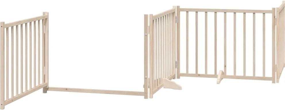 Zábrana pro psy s dvířky skládací 6 panelů 480 cm topol 3155721