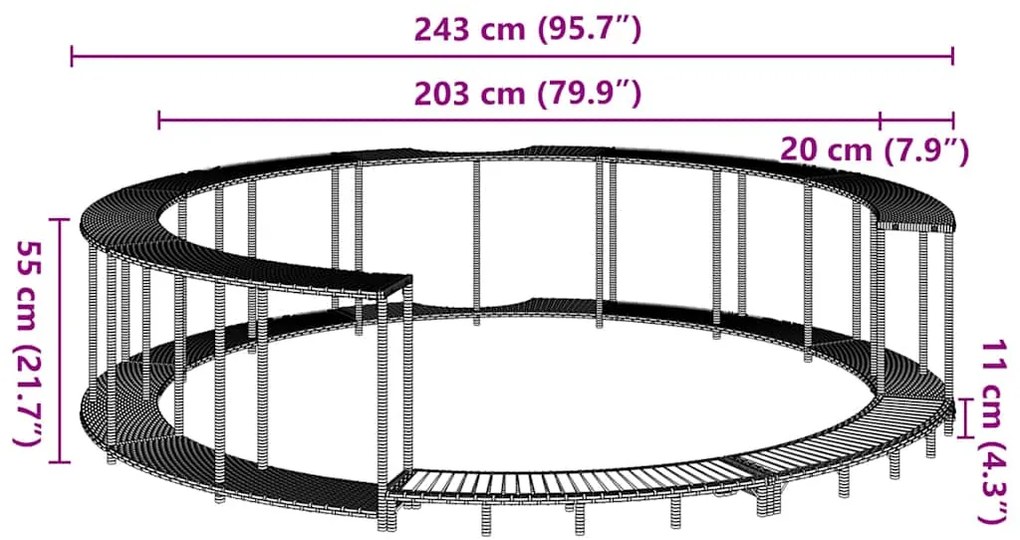 vidaXL Okolí vířivky s úložným prostorem a dřevěným schůdkem polyratan