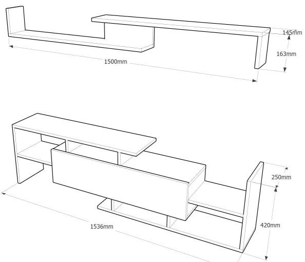 Obývací stěna DREAM hnědá/bílá