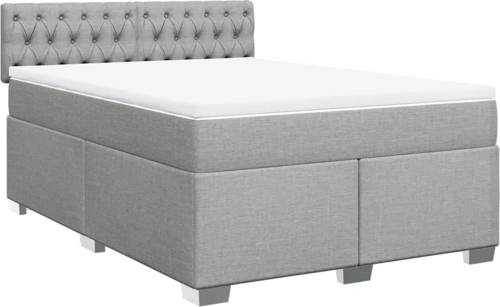 Box spring postel s matrací světle šedá 140 x 200 cm textil 3288218