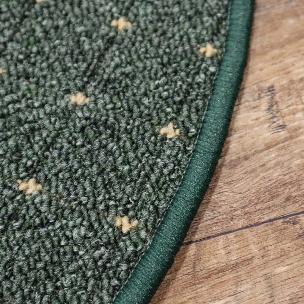 Condor Carpets, Kusový koberec Udinese zelený kruh, 400x400 (průměr) kruh, zelená, chodba / předsíň