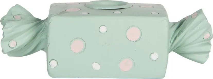 Zelený svícen na úzkou svíčku Bonbón Candy - 14*6*4 cm