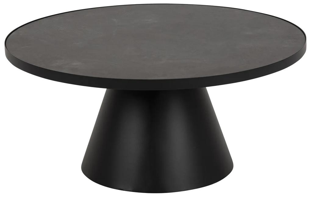 Kulatý konferenční stolek 85 cm Mramor Černý LOCA