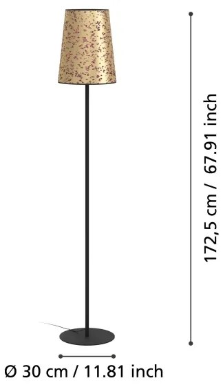 Eglo 390295 - Stojací lampa CASTUERA 1xE27/25W/230V zlatá/růžová