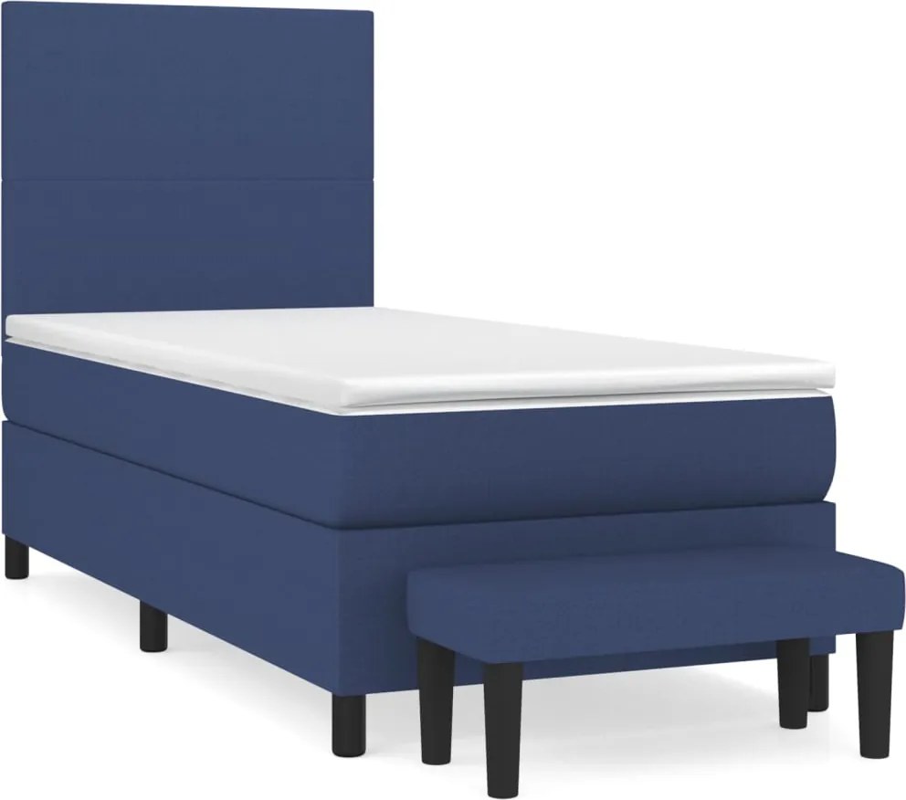 Box spring postel s matrací modrá 80x200 cm textil 3136395