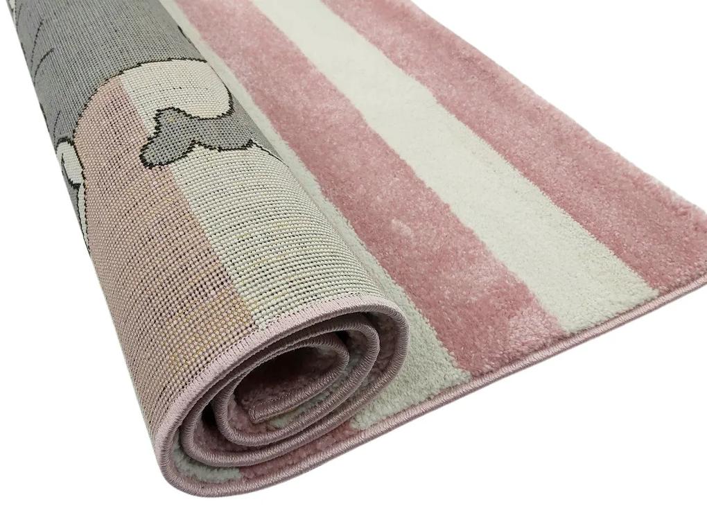 Vopi koberce Dětský koberec Kiddo A1087 pink - 80x150 cm