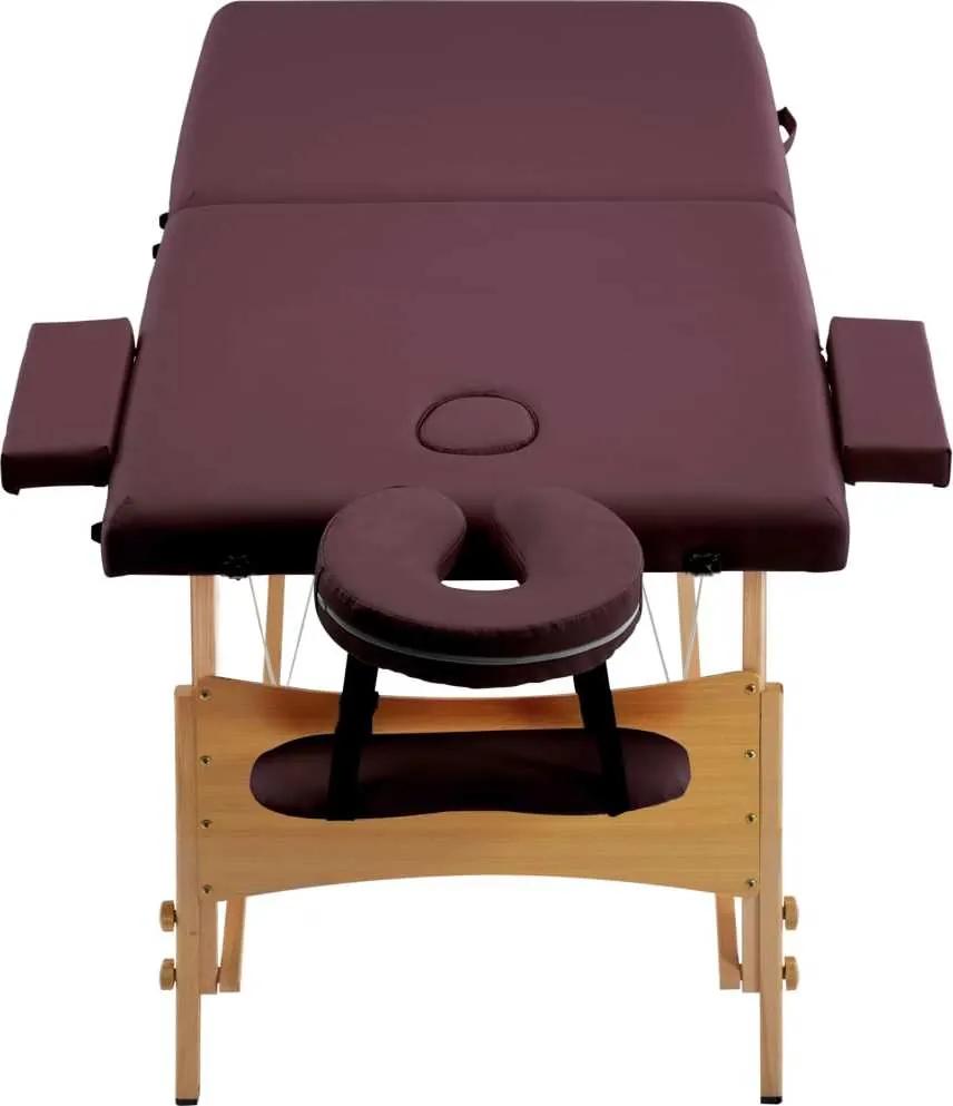 vidaXL Skládací masážní stůl 2 zóny dřevěný [110187] Barva: Černá a oranžová