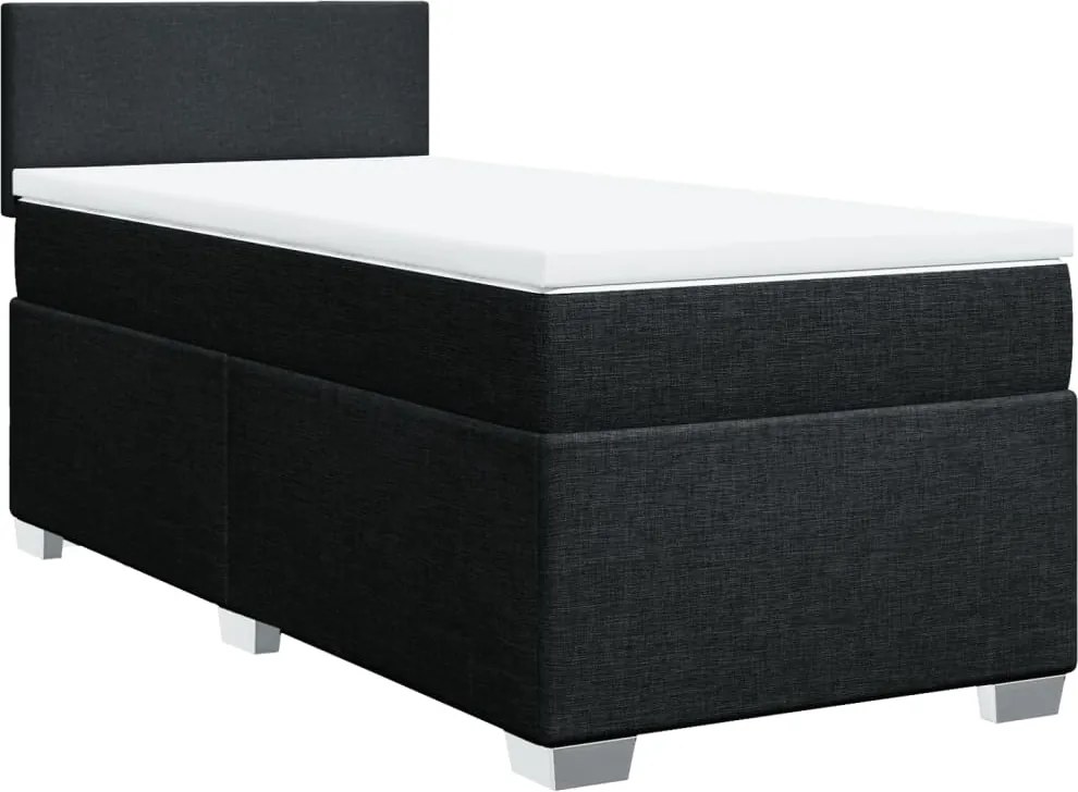 Box spring postel s matrací černá 90x200 cm textil 3285766