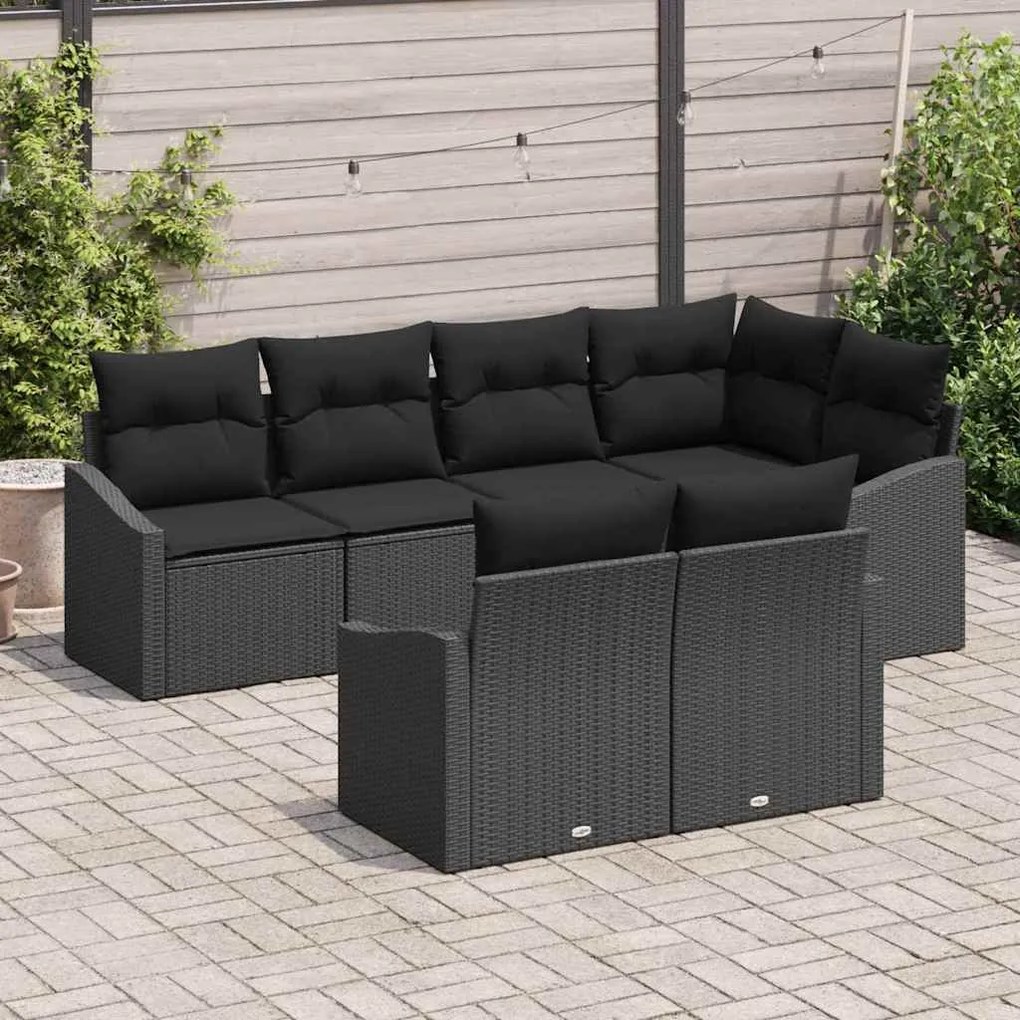 Set pohovek 7 ks Černá polyratan 3346763
