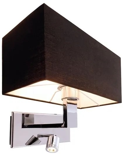Light Impressions Kapego nástěnné přisazené svítidlo Roberta hranaté 220-240V AC/50-60Hz E27 1x max. 60,00 W 3000 K 81 lm 290 mm černá 341167