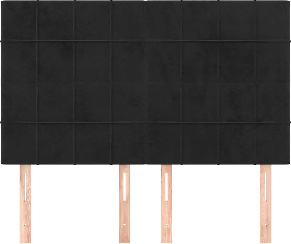 Čelo postele černé 144x5x118/128 cm sametové 3116382