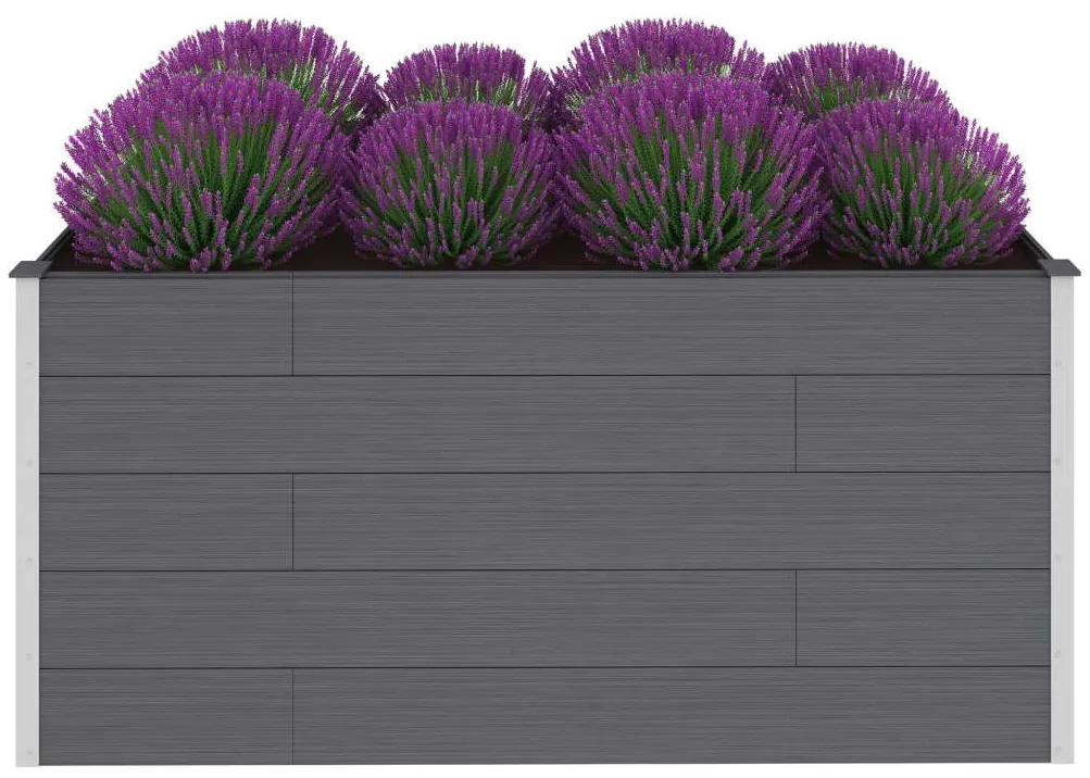 vidaXL Zahradní vyvýšený záhon šedý 200 x 100 x 91 cm dřevoplast